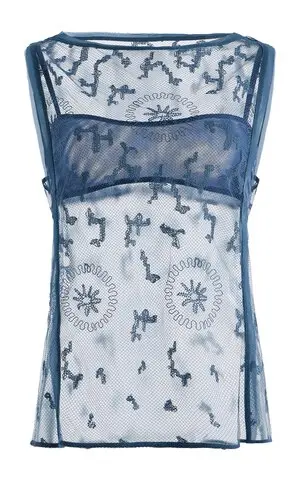 SIR. Leif Lace Top - Blue