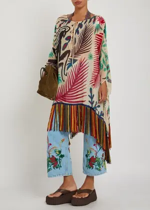 Etro Floral Embroidered Cropped Straight-leg Jeans