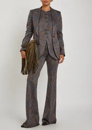 Etro Paisley Jacquard Flared Trousers