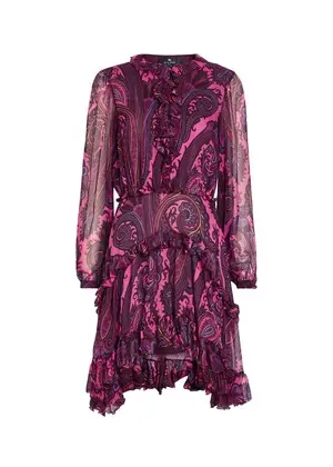 Etro Paisley Print Silk Chiffon Mini Dress - Multicoloured