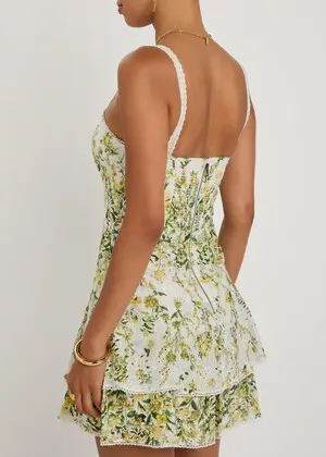 Alice + Olivia Meredith Floral-embroidered Cotton Mini Dress
