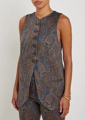 Etro Paisley Jacquard Woven Vest - Multicoloured