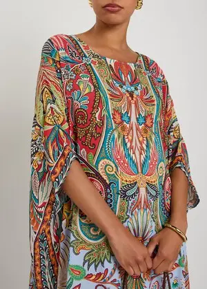 Etro Printed Crepe Midi Beach Dress