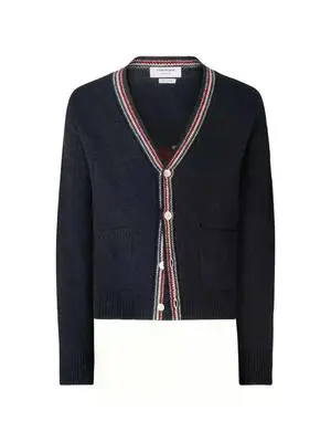 Thom Browne Hector Intarsia-knit Donegal Cardigan - Blue