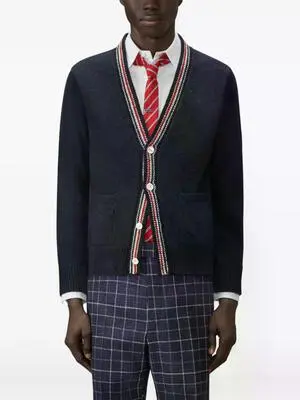 Thom Browne Hector Intarsia-knit Donegal Cardigan