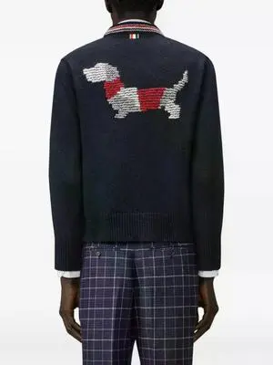 Thom Browne Hector Intarsia-knit Donegal Cardigan