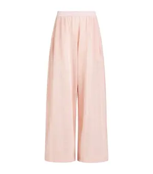 Alaïa Linen-silk Wide-leg Trousers - Pink
