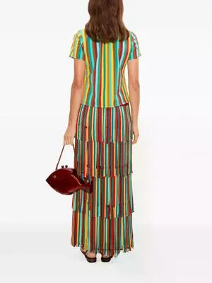 SIMONMILLER Za Za Fringe-trimmed Maxi Skirt - Red