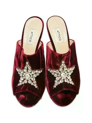 Attico Debbie Star Embellished Mules