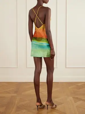 DONDE ESTEBAN Formentera Printed Silk-blend Mini Dress - Multi