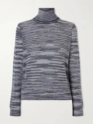 Missoni Striped Cashmere And Wool-blend Turtleneck Sweater - Multi