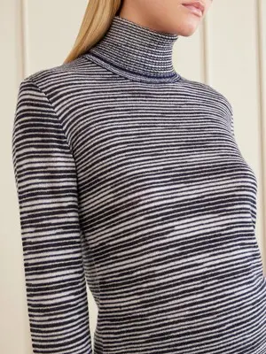 Missoni Striped Cashmere And Wool-blend Turtleneck Sweater - Multi