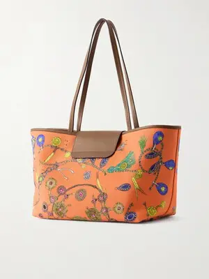 Versace Vivian' Printed Canvas Tote - Red