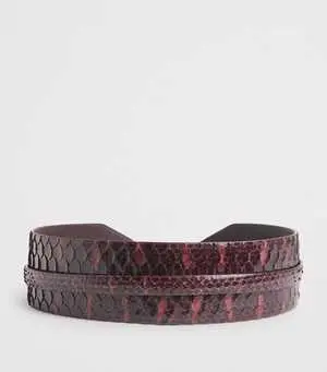 Alaïa Wide Croc-embossed Leather Belt