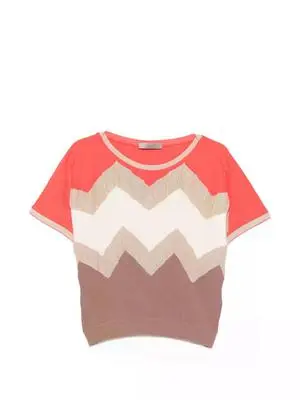 D.exterior Chevron Short-sleeve T-shirt - Neutrals