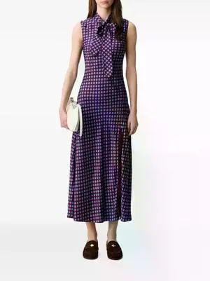Claudie Pierlot Sleeveless Geometric Print Maxi Dress