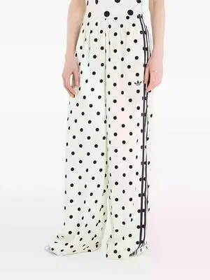 Adidas Polka-dot Satin Wide-leg Track Pants - Neutrals