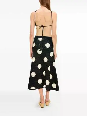 SIMONMILLER Polka-dot Crochet Halter Top
