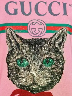 Gucci Mystic Cat Sequin Embellished Sweatshirt