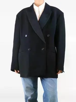 Raey Double-breasted Wool Jacket - Blue