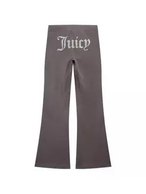 Juicy Couture Diamanté Logo Flared Track Pants - Grey