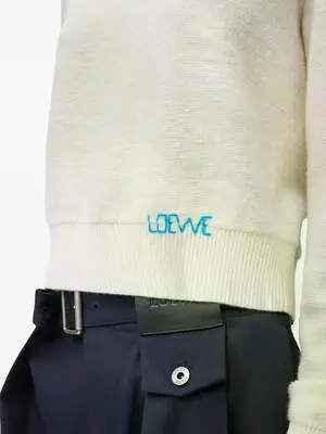 Loewe Embroidered Logo Fine Knit Sweater