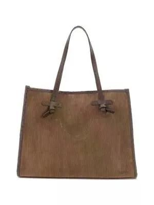 MARCELLA CLUB Marcella Ostrich-effect Detail Shoulder Bag - Brown