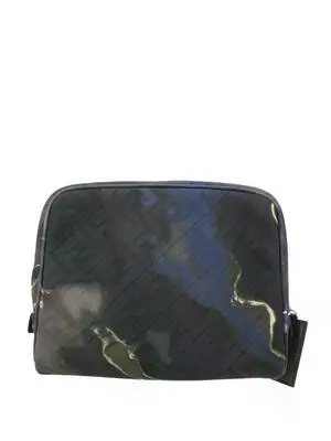 Fendi Zucca Gradient Canvas Ff 1974 Toiletry Case Clutch Bag - Blue