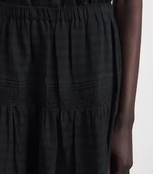Paige Cotton Embroidered Tiered Maxi Skirt