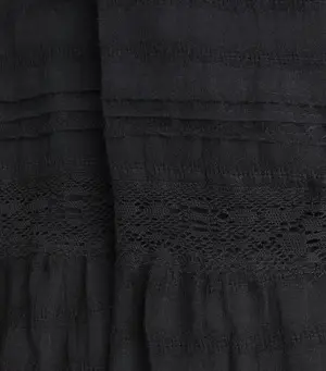 Paige Cotton Embroidered Tiered Maxi Skirt