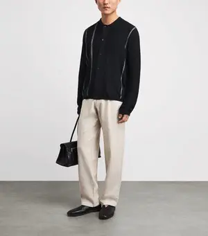 Commas Cotton-cashmere Stripe Cardigan