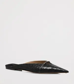 TOM FORD Python-embossed Leather Julianne Mules - Black