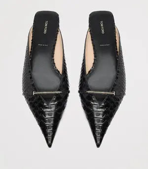 TOM FORD Python-embossed Leather Julianne Mules - Black