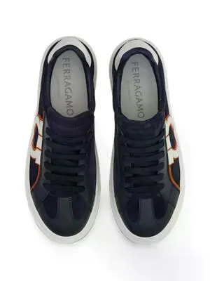 FERRAGAMO Gancini Panelled Sneakers - Blue