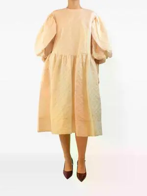 Simone Rocha Oversized Puff-sleeve Midi Dress - Neutrals