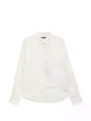 John Varvatos Luca Geometric-print Long-sleeved Shirt - Neutrals