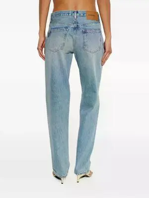 HAIKURE Distressed Straight-leg Jeans