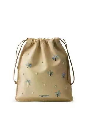 Prada Embroidered Canvas Pouch
