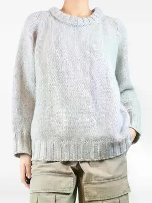 Malo Cashmere Chunky Knit Raglan Sleeve Crew Neck Sweater