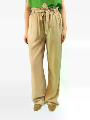 MARANT ETOILE Belted Wide Leg Trousers - Neutrals