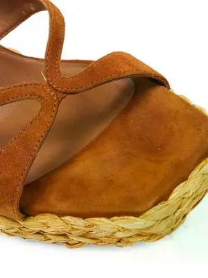 JIMMY CHOO Ayla Raffia Wedge Sandals