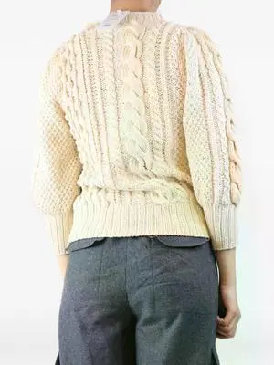 APIECE APART Mixed-knit Jumper With Cable Detailing