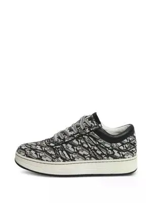 JIMMY CHOO Monogram Glitter Lace-up Sneakers