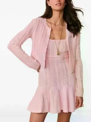 LoveShackFancy Pointelle Knit Cardigan - Pink