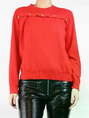 Bottega Veneta Wool Crew Neck Button-front Sweater