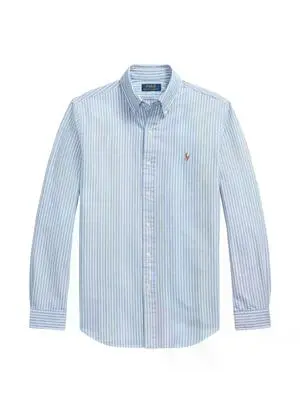 Polo Ralph Lauren Custom Fit Striped Oxford Shirt - Blue