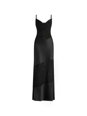 Manière De Voir Asymmetric Lace Maxi Dress - Black