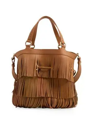 LANCEL Premier Flirt Fringed Bucket Bag - Brown
