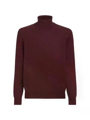 Brunello Cucinelli Mouliné Cashmere Turtleneck Sweater - Red
