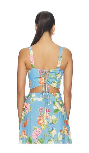 Yumi Kim Korfu Printed Linen-blend Crop Top - Multi